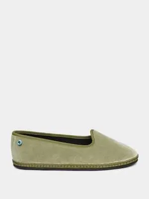 PIEDATERRE Modigliani Velvet Flats Green