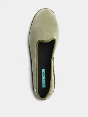 PIEDATERRE Modigliani Velvet Flats - Green