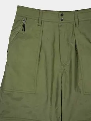 Rabanne Straight Fit Cotton Polyamide Trousers - Green