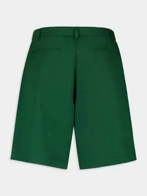 La DoubleJ Cotton Linen Boyfriend Shorts - Green