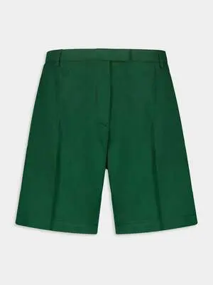 La DoubleJ Cotton Linen Boyfriend Shorts - Green