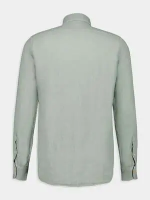 Boglioli Mint Garment-dyed Linen Shirt