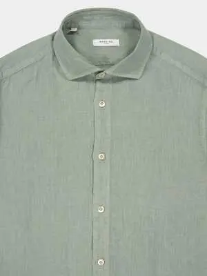 Boglioli Mint Garment-dyed Linen Shirt
