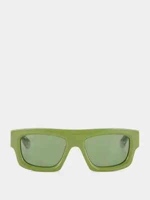 Gucci Rectangular Frame Sunglasses Green