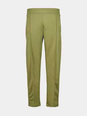 Palm Angels Army Track Pants With Back Curved Logo - Green