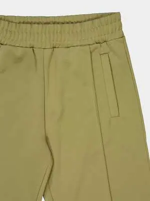 Palm Angels Army Track Pants With Back Curved Logo - Green