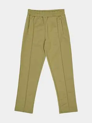 Palm Angels Army Track Pants With Back Curved Logo - Green