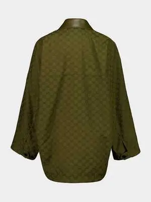 Gucci Gg Canvas Jacket With Leather Collar
