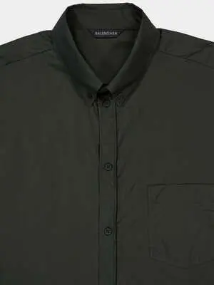 Balenciaga Khaki Logo Print Long Sleeve Shirt