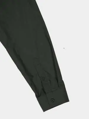 Balenciaga Khaki Logo Print Long Sleeve Shirt