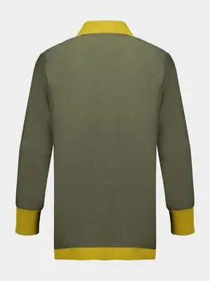 PAULA Silk V-neck Long-sleeve Top - Green