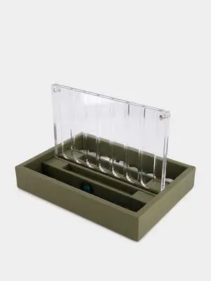 Hector Saxe Paris Leather Connect 4 Game - Green