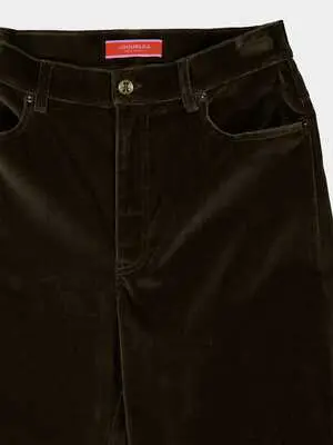 La DoubleJ Cotton Velvet Flared Trousers - Green