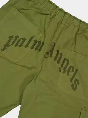 Palm Angels Army Cargo Pants With Curved Logo