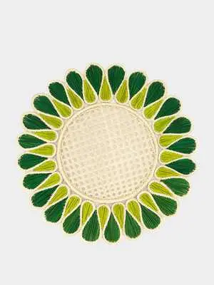 CORO CORA Round Iraca Palm Placemat - Green