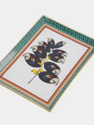 La DoubleJ Parrotstem Forest Porcelain Trinket Tray