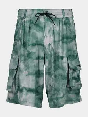 Y3 Aop Nylon Cargo Shorts - Green
