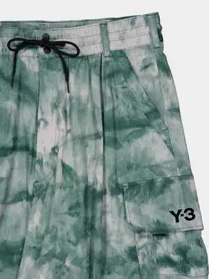 Y3 Aop Nylon Cargo Shorts - Green