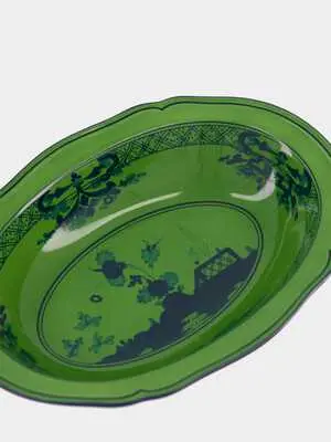 GINORI 1735 Oriente Italiano Oval Porcelain Bowl - Green