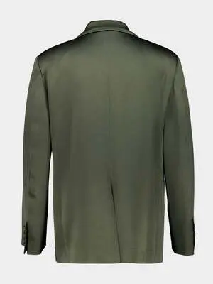 BLAZÉ MILANO Oversized Double-breasted Satin Blazer - Green