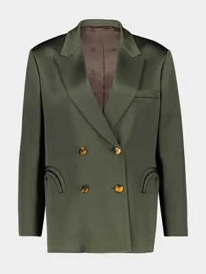 BLAZÉ MILANO Oversized Double-breasted Satin Blazer