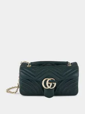 Gucci Gg Marmont Leather Shoulder Bag - Green