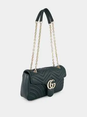 Gucci Gg Marmont Leather Shoulder Bag - Green