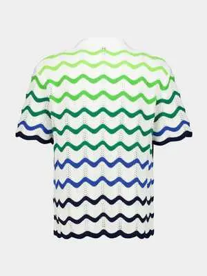 Casablanca Wave Short Sleeve Knitted Shirt - Green