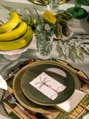 MARIE DAAGE Cartouche Colonie Salad Plate Set - Green
