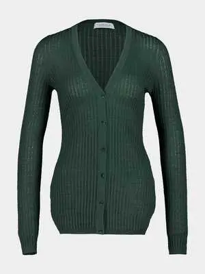 Gabriela Hearst Emma English Knit Cardigan - Green