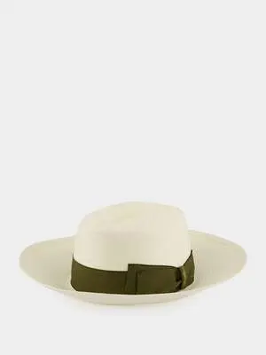Borsalino Claudette Fine Panama Hat With Band - Green