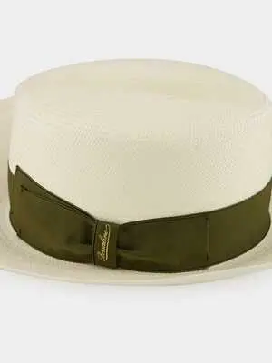 Borsalino Claudette Fine Panama Hat With Band - Green