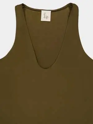 PAULA Serena Fir Silk Tank-top - Green