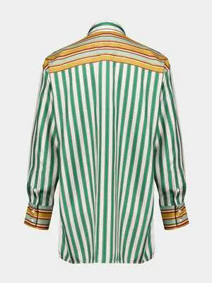 PAULA Marie Stripes Silk Twill Shirt