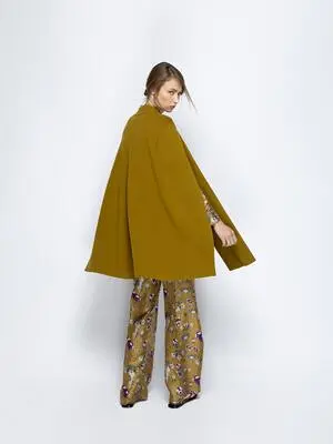 PAULA Alba Fir Jacquard Knitted Cape