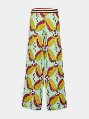 PAULA Aquageo Jacquard Wide-leg Pants - Green