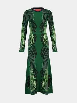 La DoubleJ Atlantis Jacquard Knit Bee Dress - Green