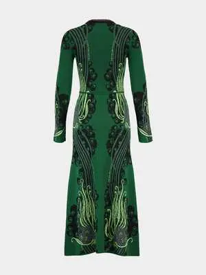 La DoubleJ Atlantis Jacquard Knit Bee Dress - Green