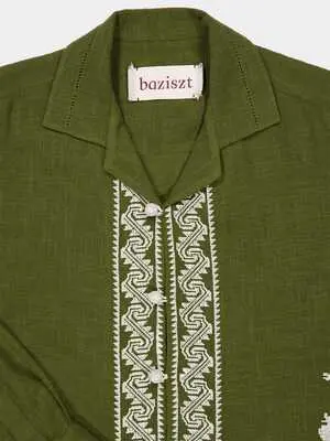 BAZISZT Khaki Tulum Embroidered Shirt