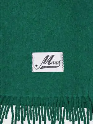 Marni Musk Brushed Alpaca Scarf - Green