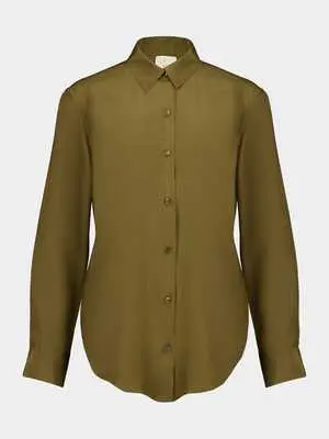 PAULA Ametista Fir Silk Shirt - Green