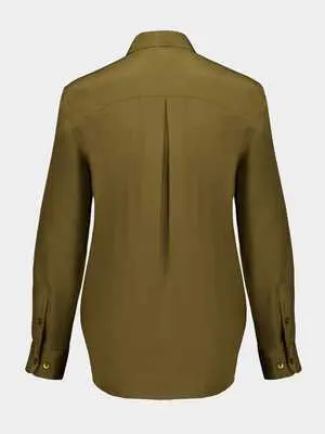 PAULA Ametista Fir Silk Shirt - Green
