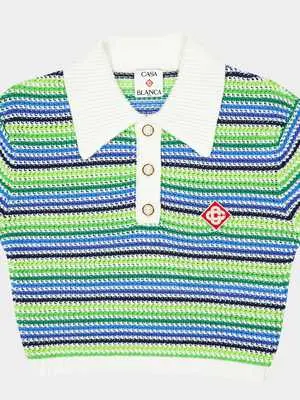 Casablanca Stripe Short Sleeve Polo Shirt