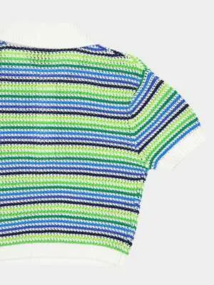 Casablanca Stripe Short Sleeve Polo Shirt