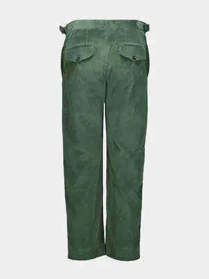 BODE Corduroy Side-buckle Trousers - Green
