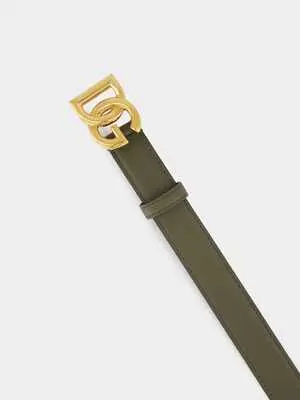 Dolce & Gabbana Military Belt With Dg Logo Buckle - Green