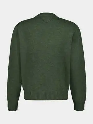 Prada Military Re-cashmere Crew-neck Sweater - Green