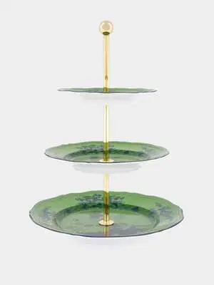 GINORI 1735 Oriente Italiano 3-tier Serving Stand - Green