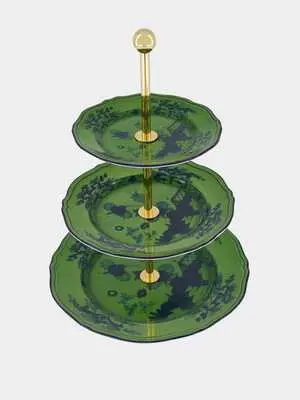 GINORI 1735 Oriente Italiano 3-tier Serving Stand - Green