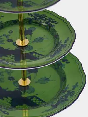 GINORI 1735 Oriente Italiano 3-tier Serving Stand - Green